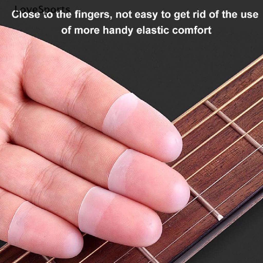 LoveSports 4PCS Guitar Fingertip Protectors Silicone Finger Guards For ...