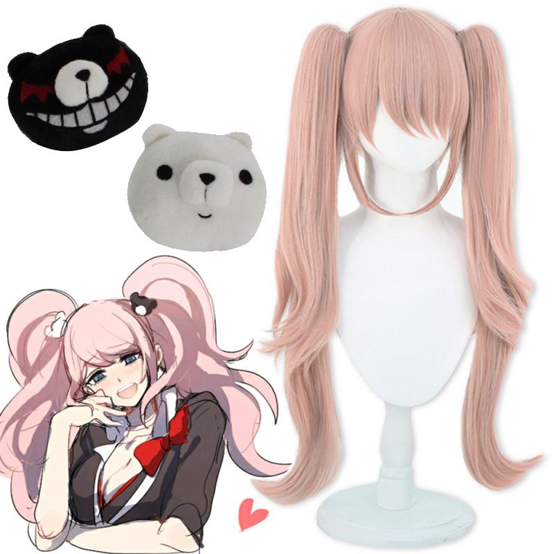Danganronpa Enoshima Junko Cosplay Ponytails Hair Wig Clips Bunny Bear ...