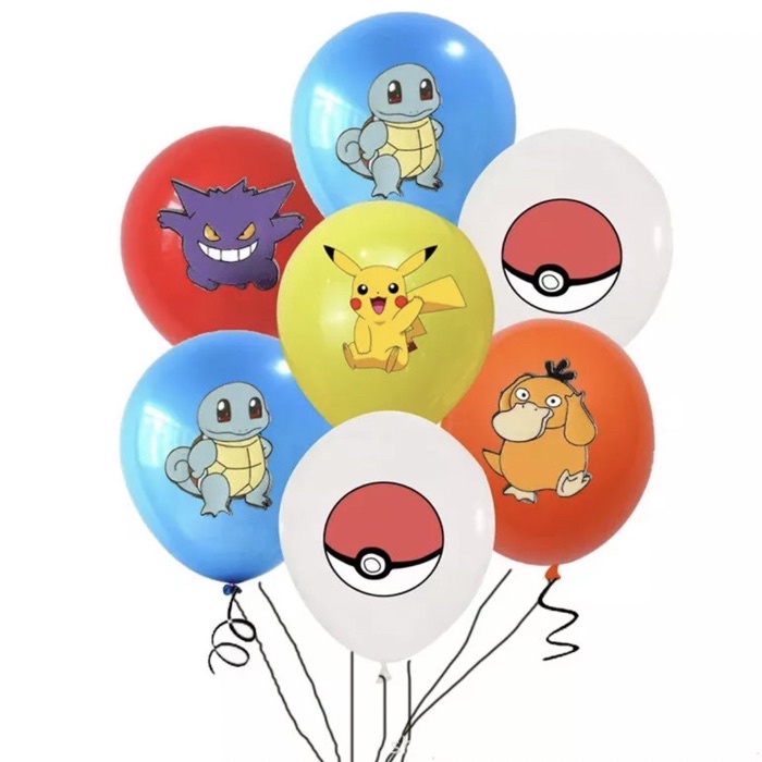 [SG Seller] 10pcs Pokemon Latex Balloons Mixed Cartoon Balloon Pokeball ...