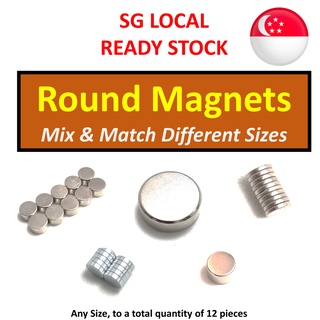 SG STOCK Neodymium Magnets - Mix and Match Sizes - Round Disc Circular ...