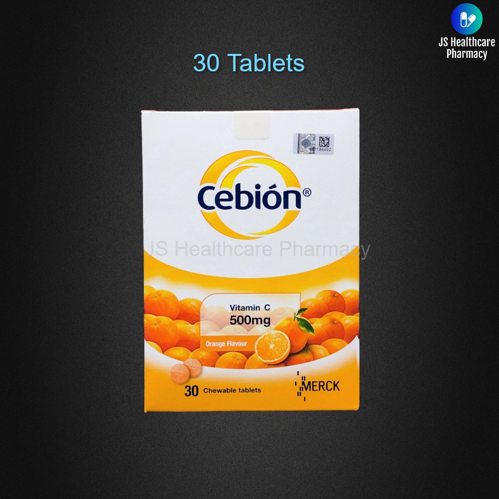Cebion Chewable Vitamin C 500mg (Orange Flavour) - 30 tablets | Shopee ...