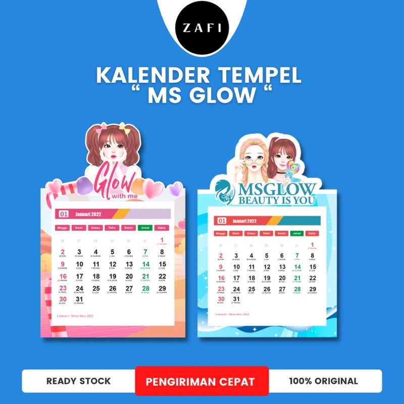 Ms glow Calendar 2022 ms glow Calendar mini Calendar Paste Calendar ...