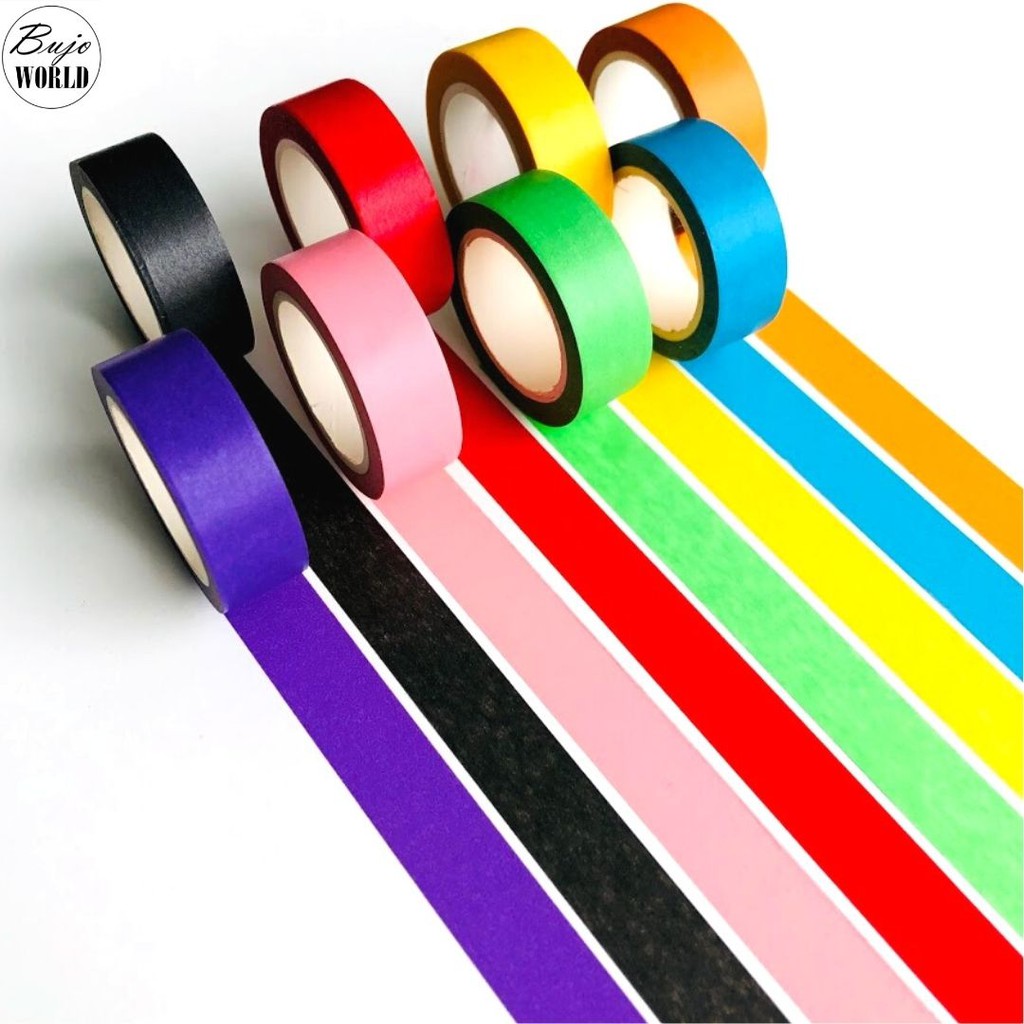 BujoWorld 10M Solid Color Washi Tape Japanese Masking Tape Red / Pink ...