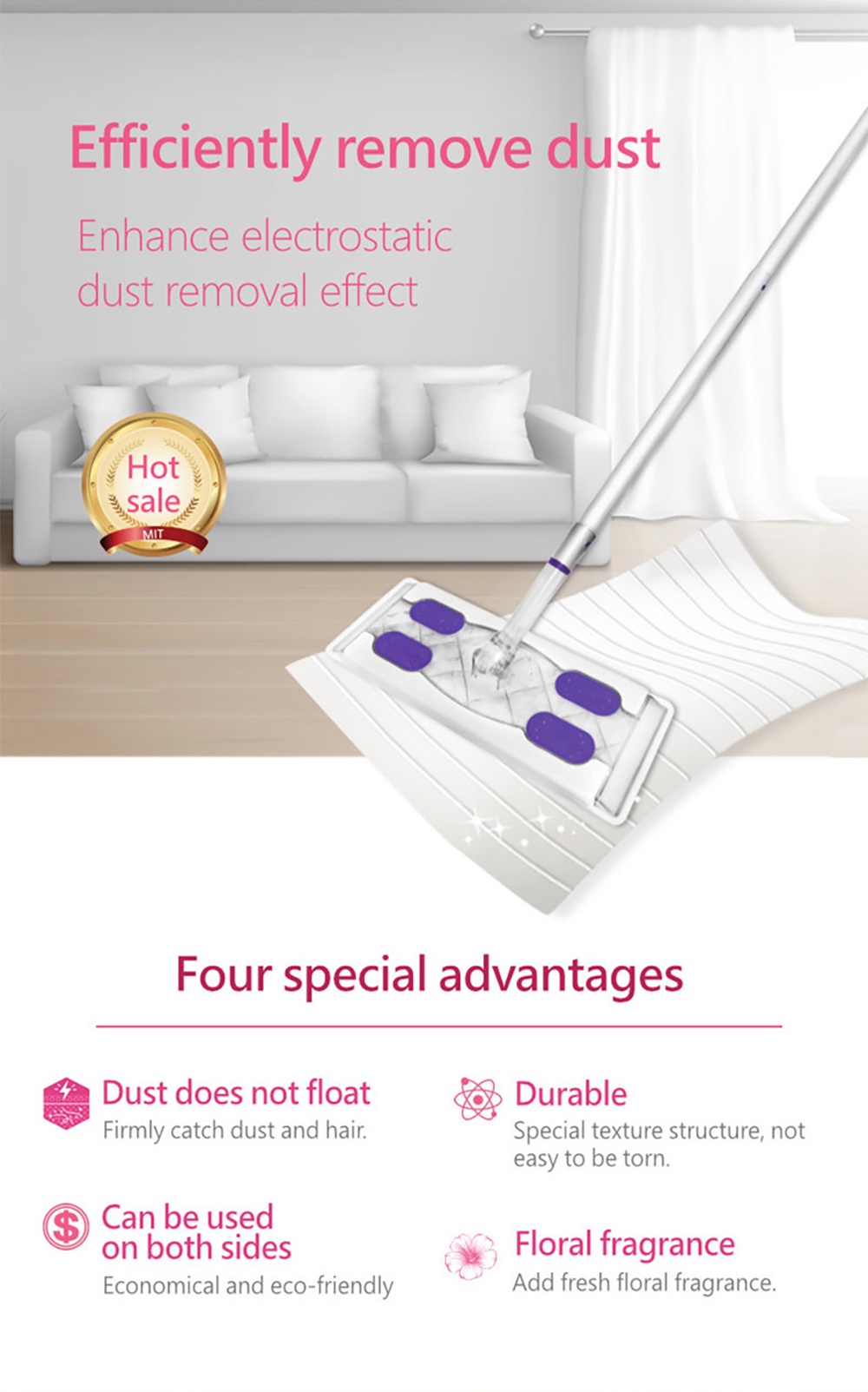 [Bundle of 3] Farcent Electrostatic Dust Tissue Fragranced Dry Floor ...