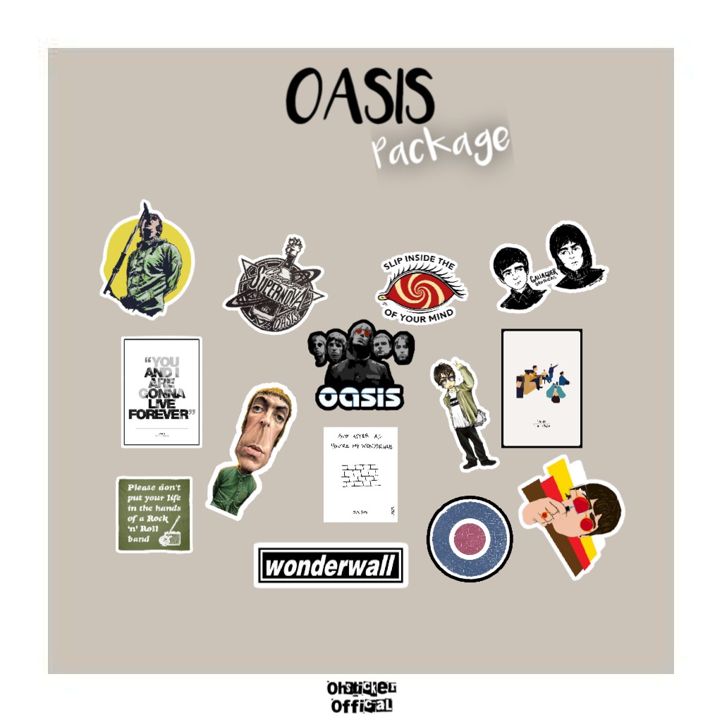 TUMBLR BAND OASIS STICKER PACKAGE STICKER HANDPHONE LAPTOP CASE STICKER ...