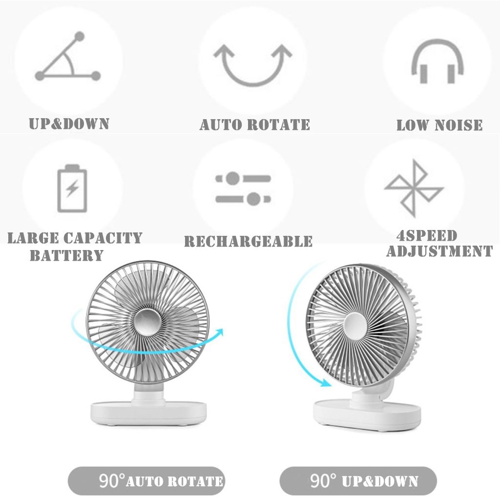 SG Seller Portable Wireless Auto Rotate Fan USB Rechargeable Fan ...