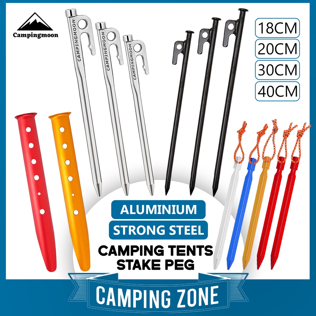 Campingmoon Aluminium Alloy Tent Peg Nail Pancang Khemah Camping Peg ...