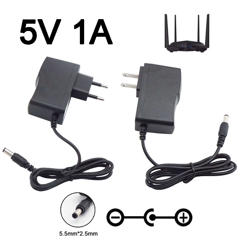 5V 1A 100V-240V AC DC Power Supply Adapter 5.5*2.5mm Converter For LED ...