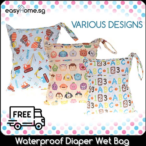 XL 46 x 40cm Baby Waterproof Diaper Wet Bag / Swimming Gym Travel Pouch ...