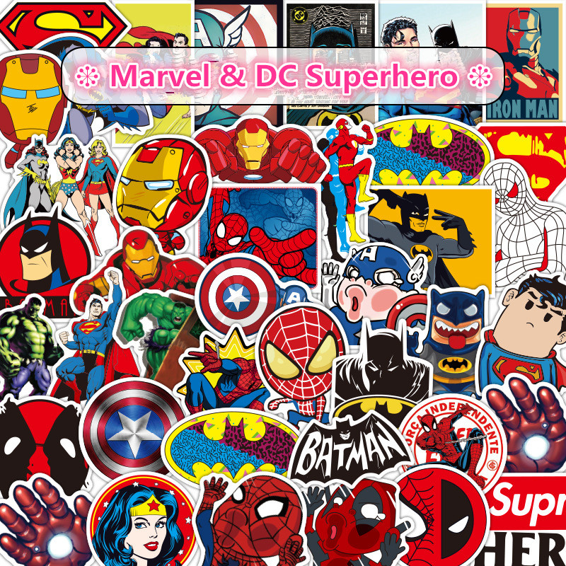 50Pcs/Set Superhero Series 01 Stickers DIY Fashion Mixed Waterproof ...