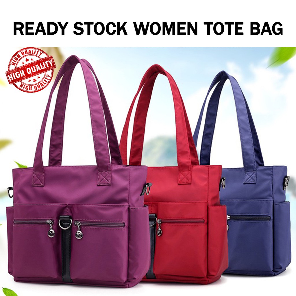 BEG BESAR PEREMPUAN BIG NYLON WOMEN TOTE BAG BEG WANITA BEG GALAS TEPI ...