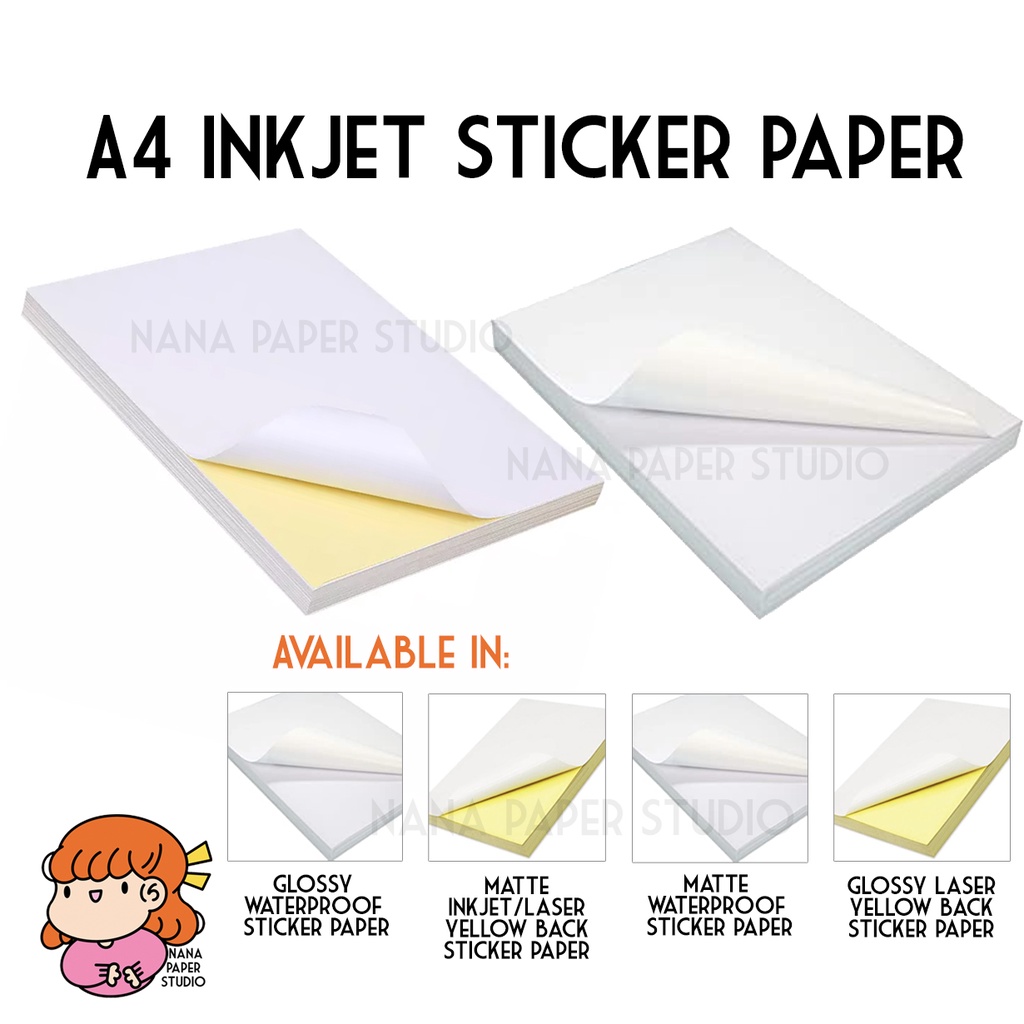 🇸🇬 Sticker Paper A4 Size Waterproof Vinyl Glossy Matte Adhesive FREE ...