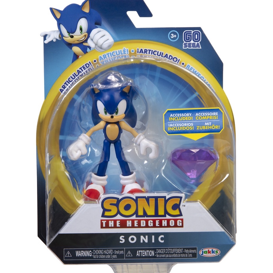 Sonic the Hedgehog 4 inch Sonic with Chaos Emerald Action Figure ...