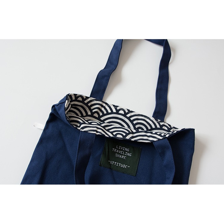 Canvas Bag cotton and linen dual-use double-sided cloth bag fresh art ...