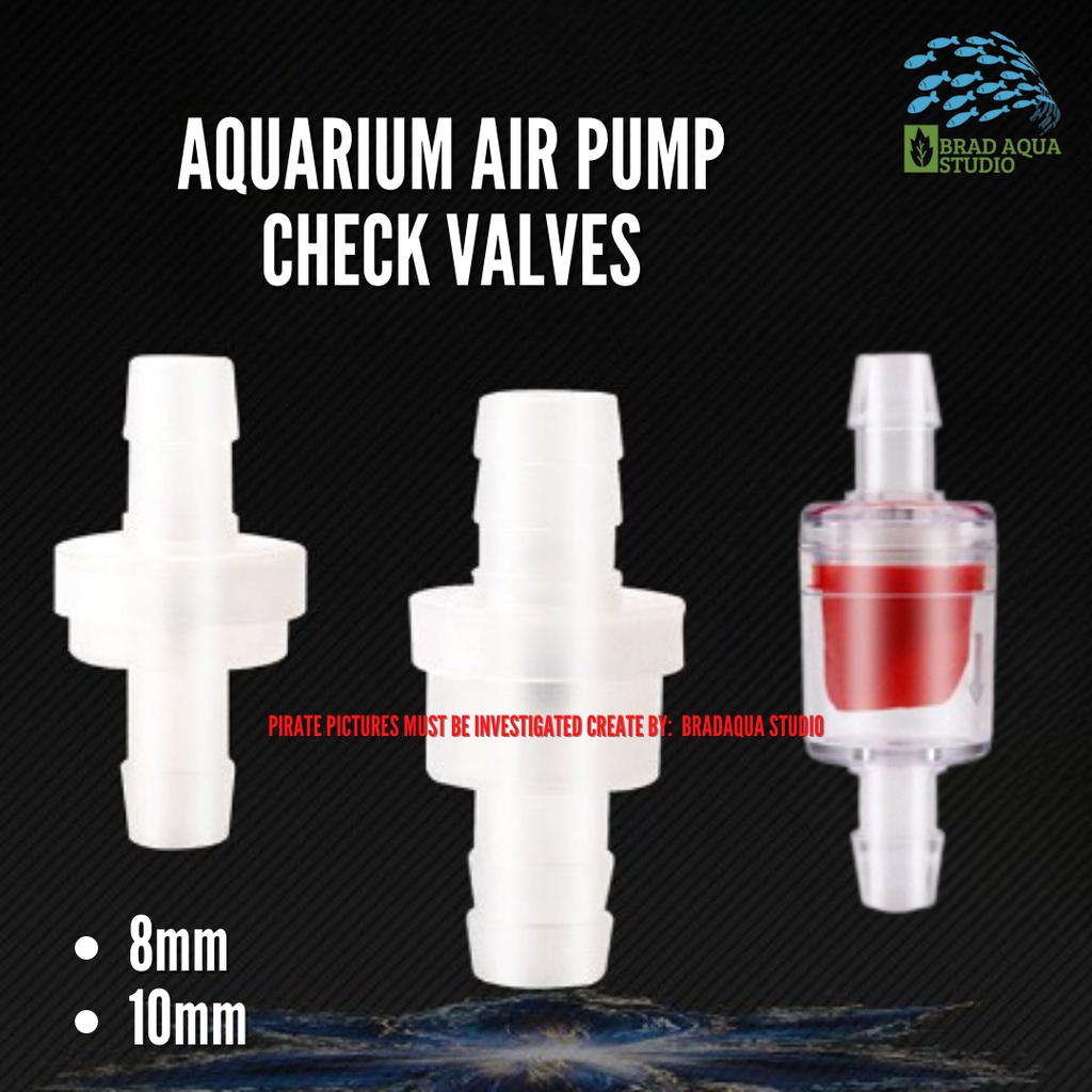 AQUARIUM Air Pump Check Valves/ Clear Plastic One Way Non-Return Check ...