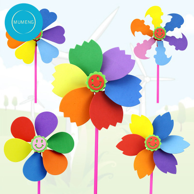 MUMENG Creative Toy Windmill Three-dimensional Paste Painting DIY ...