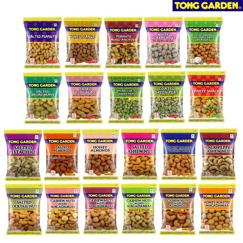 Tong Garden Mini Nuts Pack Assorted 28g - 50g (Bundle of 6) | Shopee ...