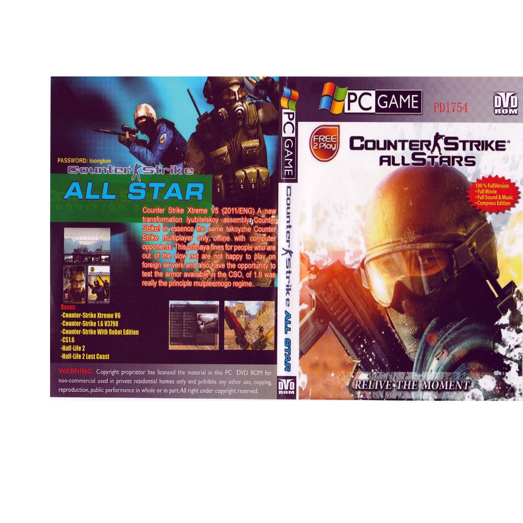 PC game COUNTER STRIKE ALL STARS - 1 DVD | Shopee Singapore