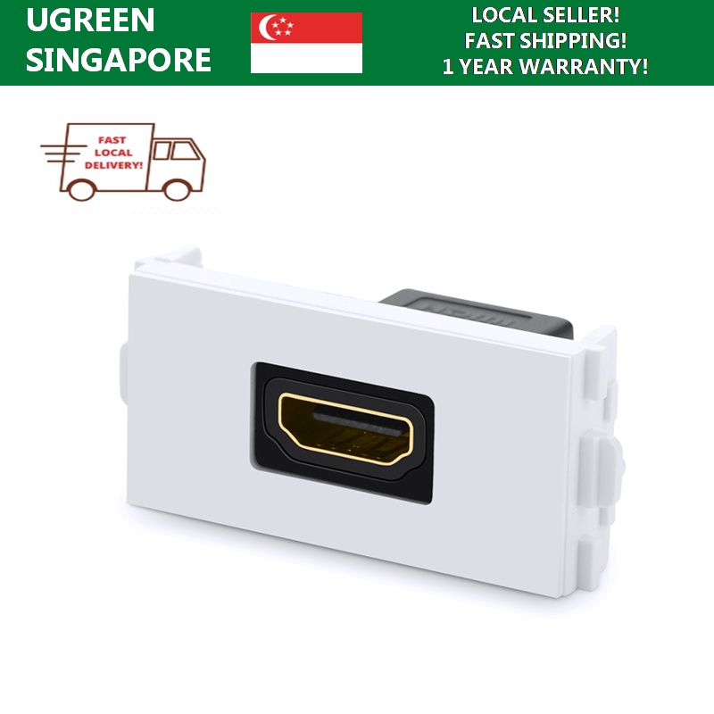 Ugreen Hdmi Panel Frame And 86 Module 14v With 90 Degree Elbow 4691