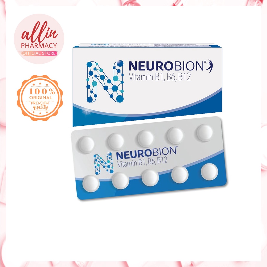 Neurobion Vitamin B1, B6, B12 1X10s [1 Strip] (EXP 06/25) | Shopee ...