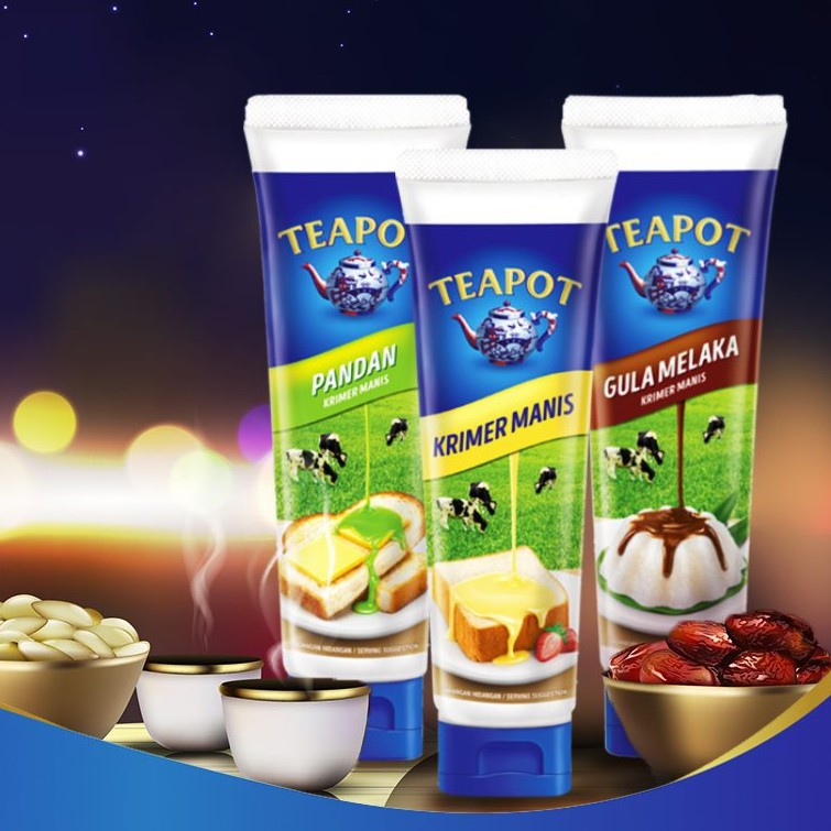 180g Teapot Susu Pekat Tube KRIMER MANIS / GULA MELAKA / PANDAN ...