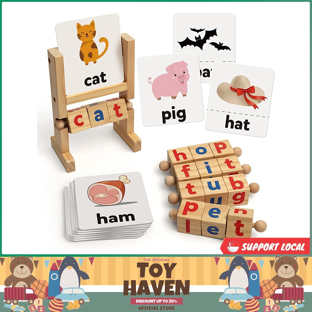 [sgstock] Coogam Color Blocks Spelling Games, Flash Cards Wooden ...