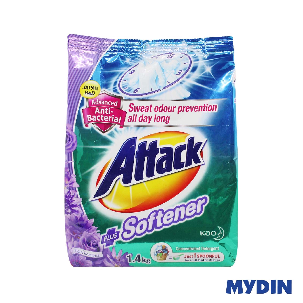 Attack Powder Detergent Plus Softener Floral Romance (1.4kg) | Shopee ...