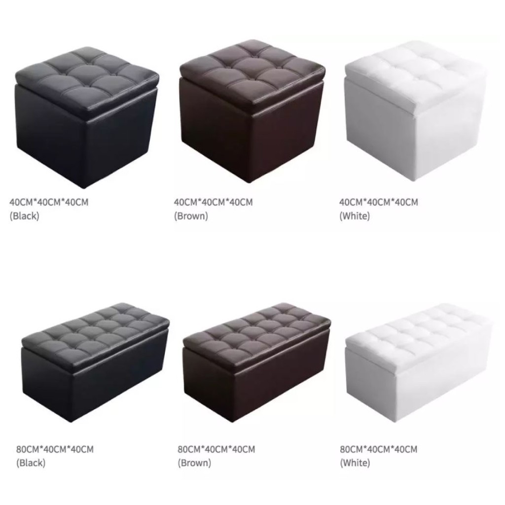 (JIJI SG) Leather Grade Storage Stool / Compartment / Space Saving ...