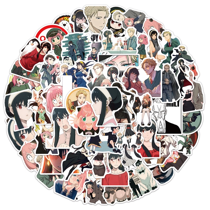 10/50Pcs Cartoon Spy X Family Anime Stickers for Skateboard Laptop ...