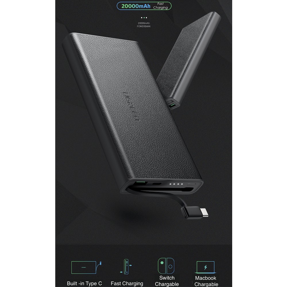 Ugreen Power Bank 20000mAh Portable Power Bank with Built-in Type C ...