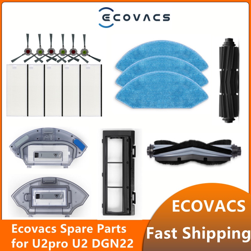 Ecovacs U2 Pro Replacement of Play Brush Side Brush Filter Mop Cloth ...