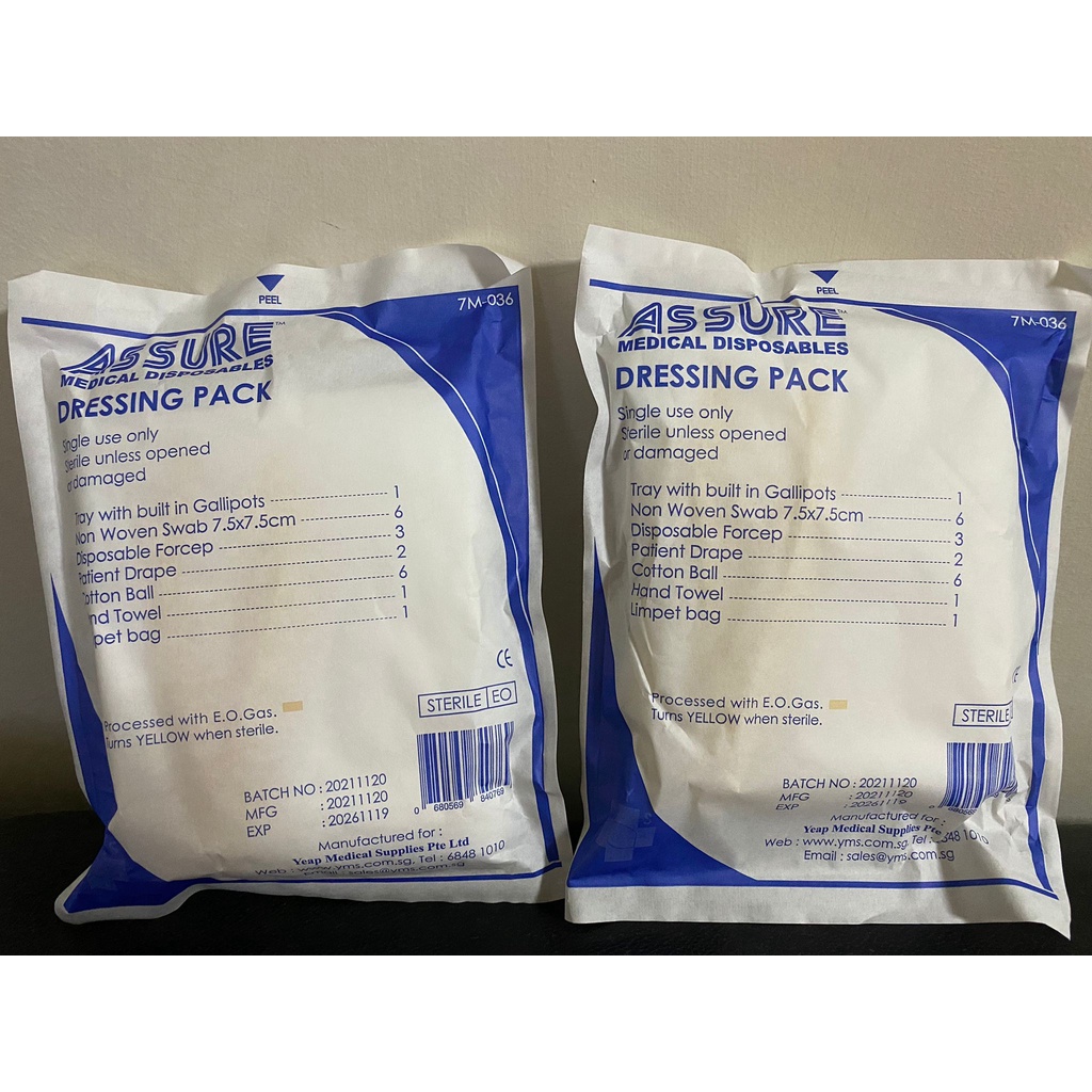 2 sets of ASSURE sterile disposable dressing pack (single use only) | Shopee Singapore