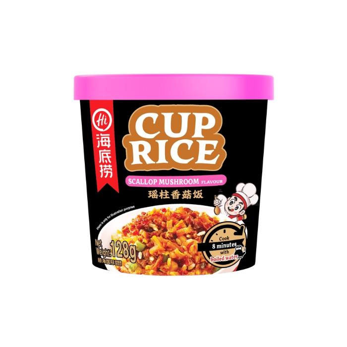Haidilao Cup Rice, Scallop Mushroom Flavour, 128g (Best Before 18 Jul ...