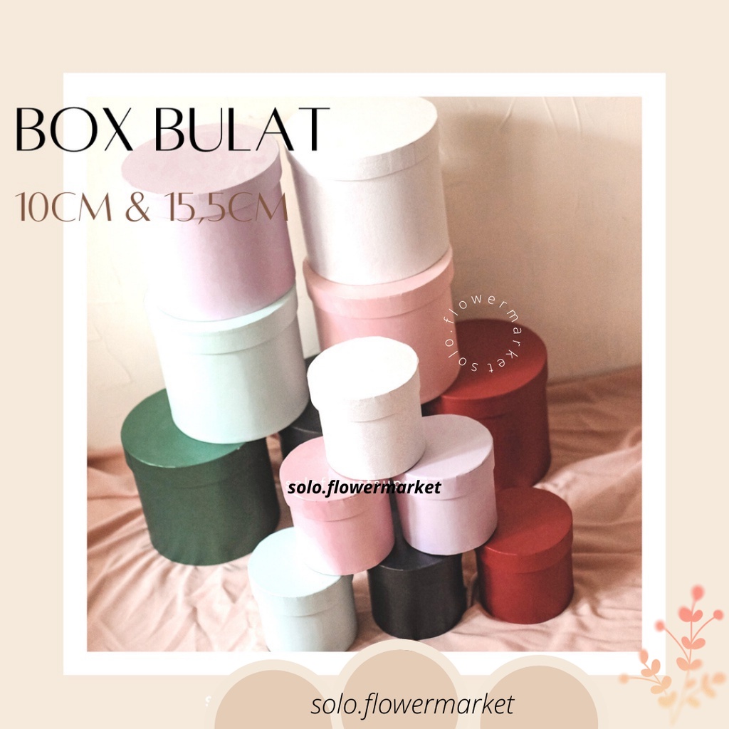 PLAIN ROUND BOX 10CM & 15cm Bloom Box Flower Round / Flower Box Gift ...