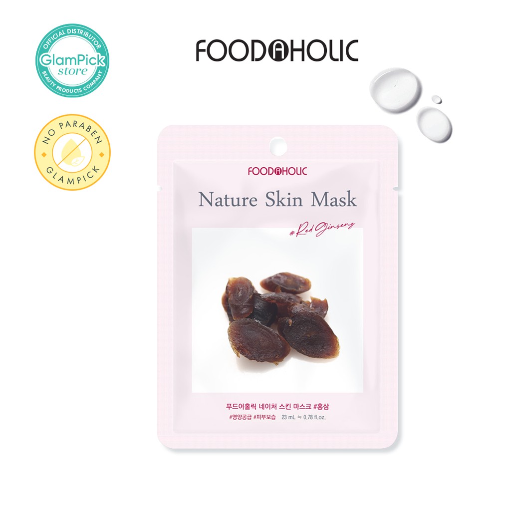 FOODAHOLIC Nature Skin Mask - Red Ginseng (23ml) | Shopee Singapore