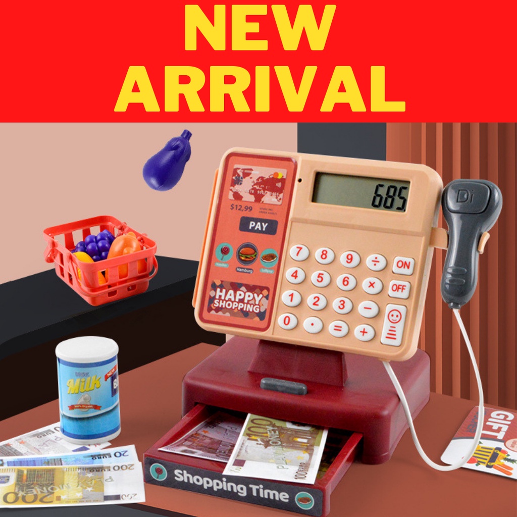 Pretend Cashier Machine Supermarket Toy Learning Education Cash ...