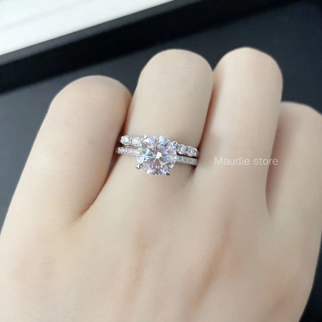 2ct Real Moissanite Diamond Ring With GRA Certification Engagement ...