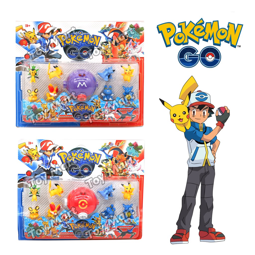 Pokemon Pikachu Assorted Pokemons Play Set w/ Poké Ball ( Sports Ball ...