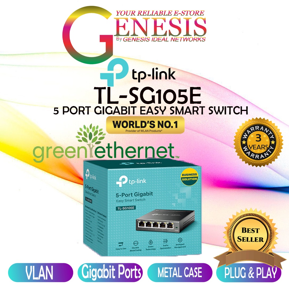 TP-LINK TL-SG105E 5-PORT GIGABIT UNMANGED PRO SWITCH WITH METAL CASING ...