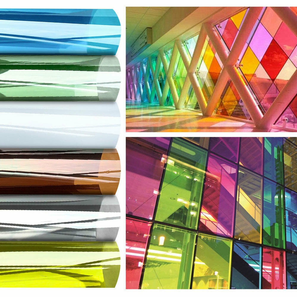 6 Sheets Transparent Tint Window Film Decorative Glass Shade Sun ...