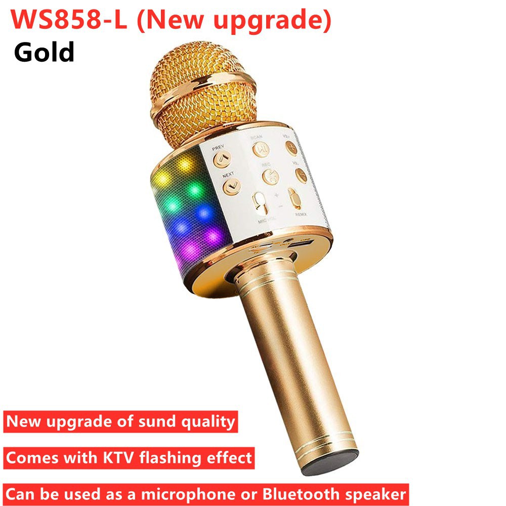 [ SG Ready Stock] WS858 Bluetooth Wireless Condenser Karaoke Microphone ...