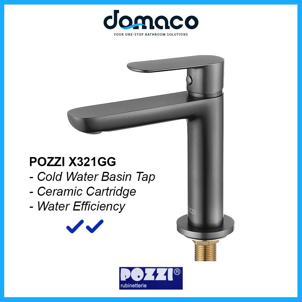 Pozzi X321GG Gun Grey Basin Tap | Shopee Singapore