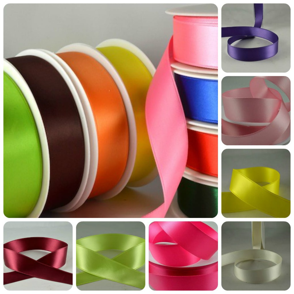Premium Ribbon Satin Silk Ribbon 【22m/Roll】1CM and 2CM | Shopee Singapore