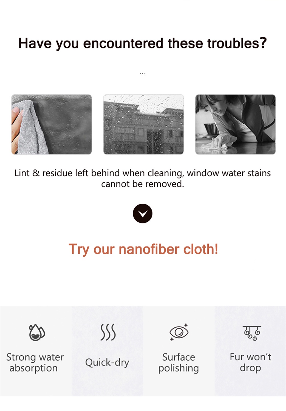 [8pcs]Thickened Nanofiber Cleaning Cloth Lint-Free Wave Pattern Fish ...