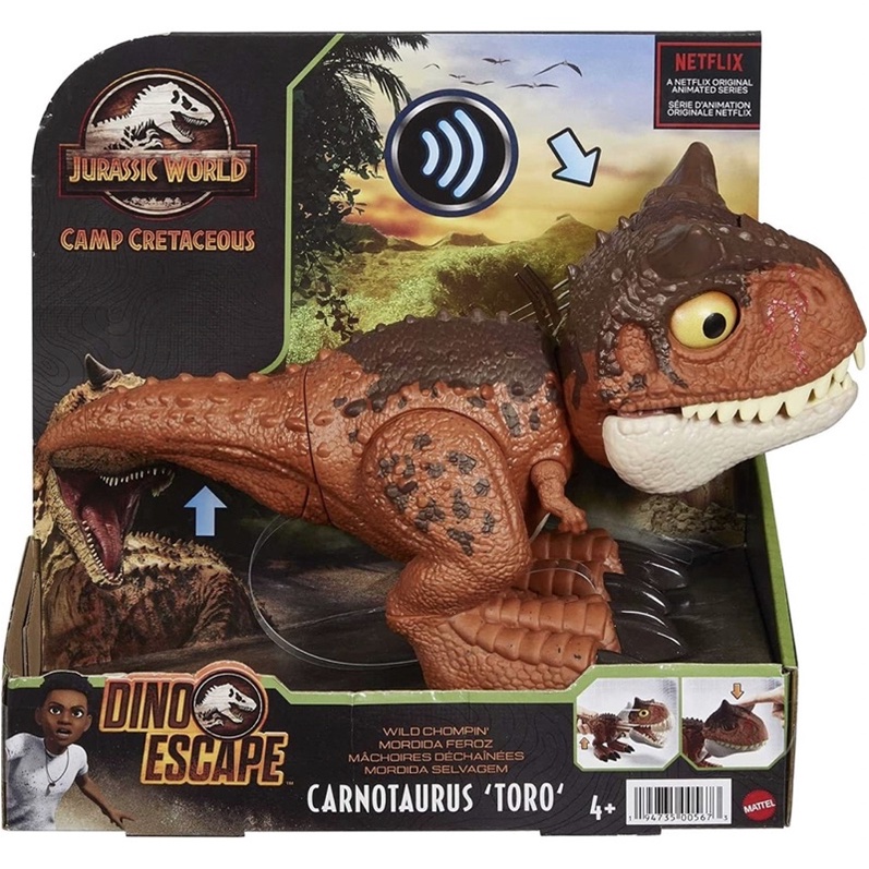 Jurassic World Wild Chompin' Carnotauras Toro Dinosauras Toy with Sound ...