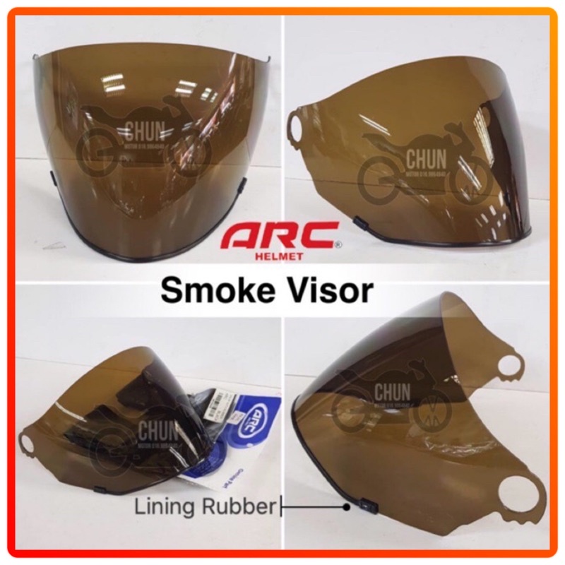 ARC Discovery/Astro Helmet Visor with Lining Rubber (Smoke/Clear ...