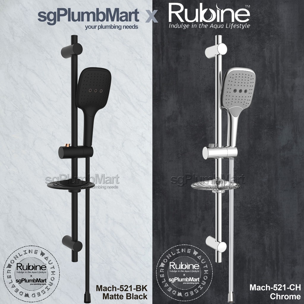 Rubine x sgPlumbMart RSH-MACH-521-CH / RSH-MACH-521-BK Square Hand ...