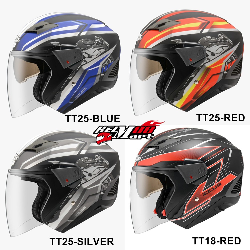 Zeus 611 Motif Helmet - ZS611 Half Face Helmet ZS-611 (2KG) | Shopee ...