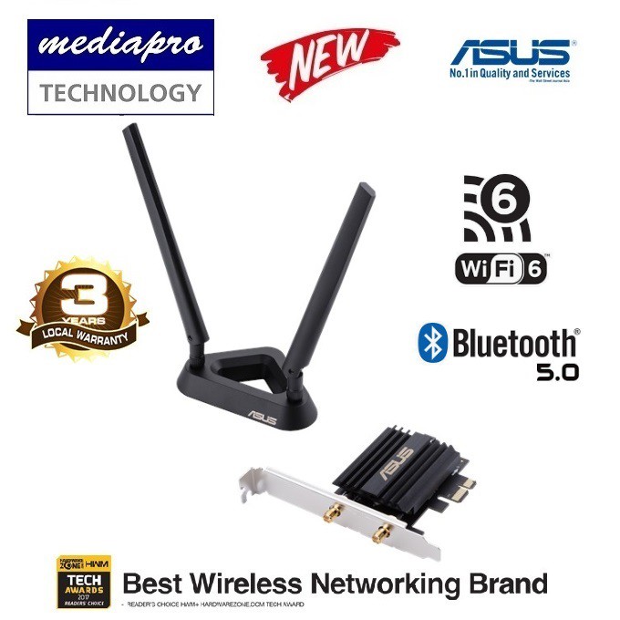 ASUS PCE-AX58BT AX3000 Dual Band PCI-E WiFi 6 (802.11ax) Adapter ...