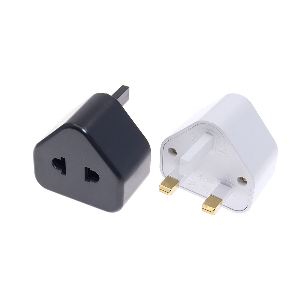 EU US 2 Pin To UK 3 Pin Plug AC Universal Adapter Travel Converter ...